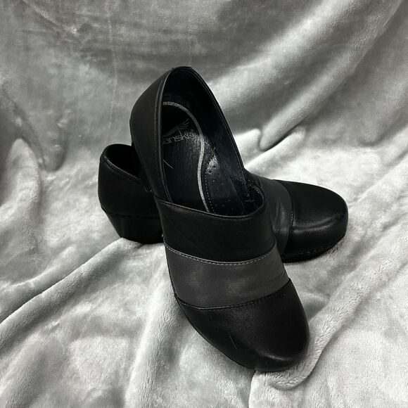Dansko | Shoes | Dansko Clogs Leather Black And Gray Size 38 Comfort ...